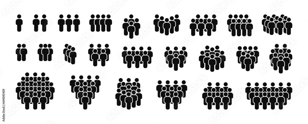 People Icon Set. Crowd icons. Group of people. Team, population ...