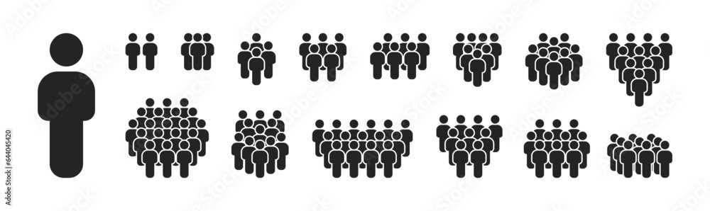 People Icon Set. Crowd icons. Group of people. Team, population ...