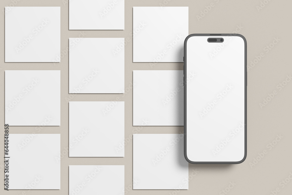 Instagram Post Blank Mockup Stock Photo | Adobe Stock