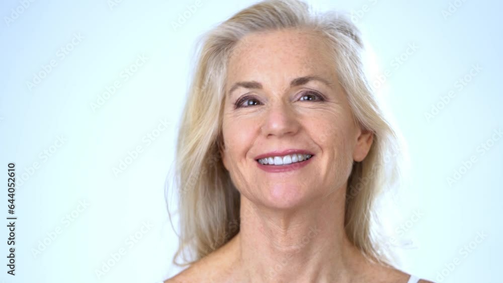 Closeup portrait headshot 50s, 60s old middle-aged mature senior aging ...