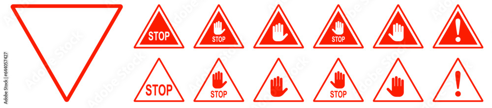 Traffic stop, restricted and dangerous vector signs isolated ...