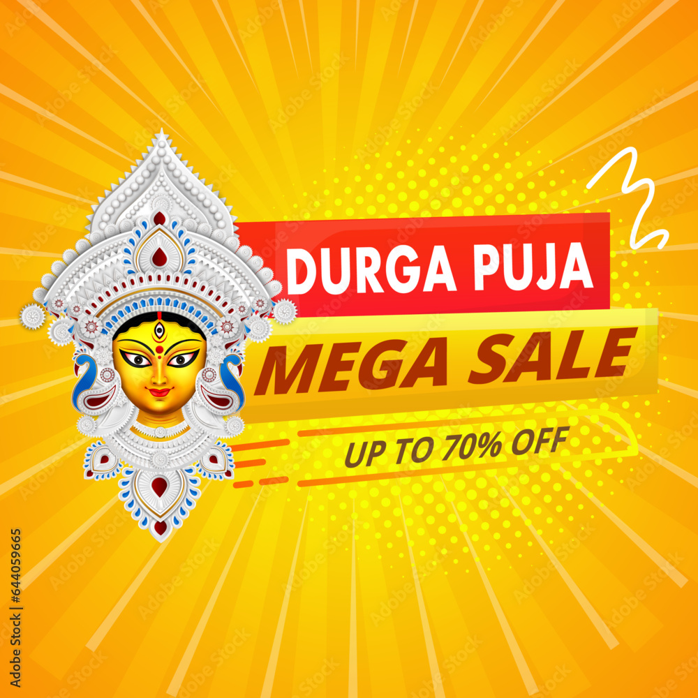 indian festival happy durga puja creative banner background design with ...