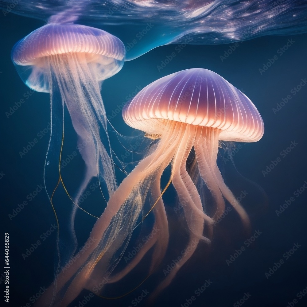 Supper Ultra detailed jellyfish Stock Photo | Adobe Stock