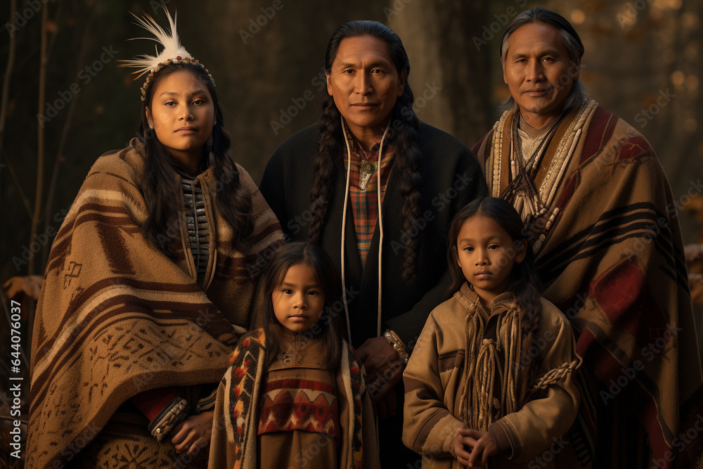 Generative ai native american family posing indoors together Stock ...