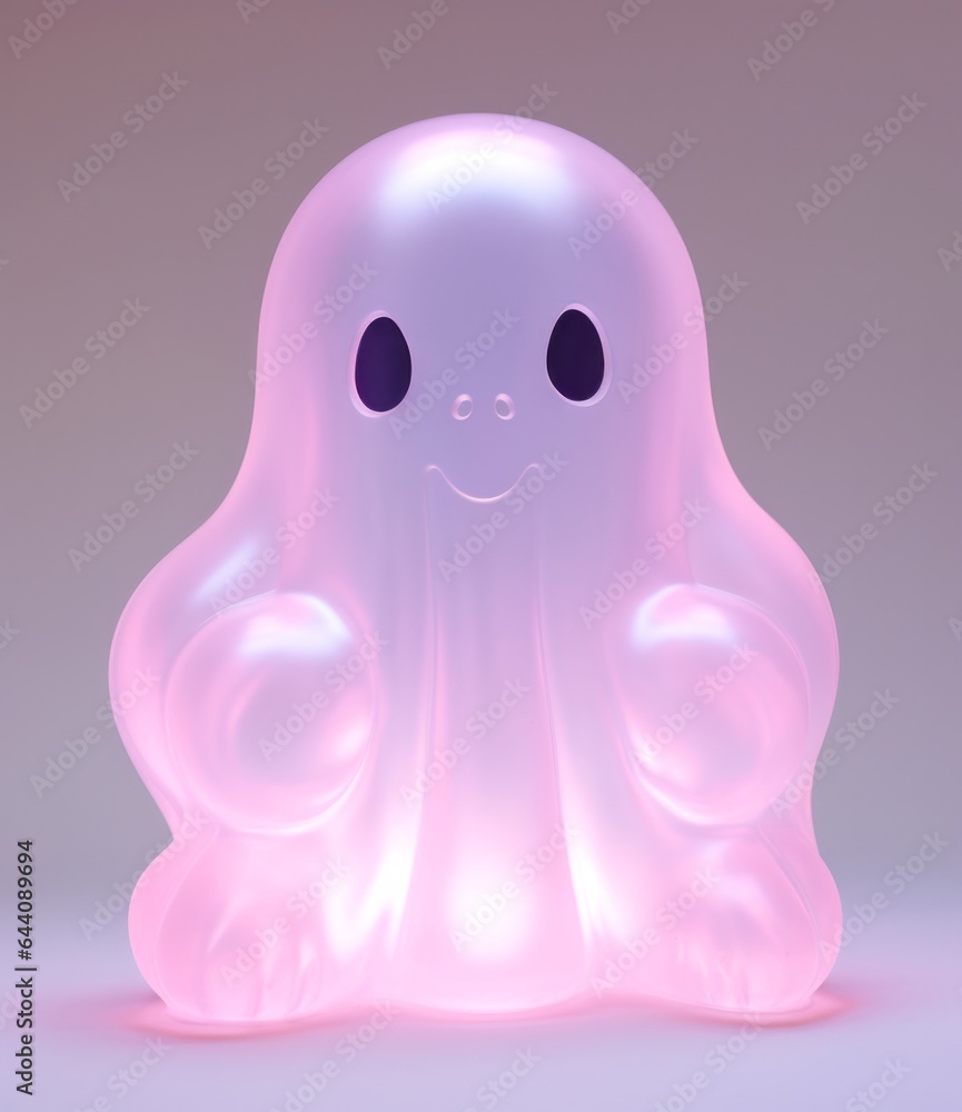 On halloween night, a cartoon-inspired pink plastic toy with an ...