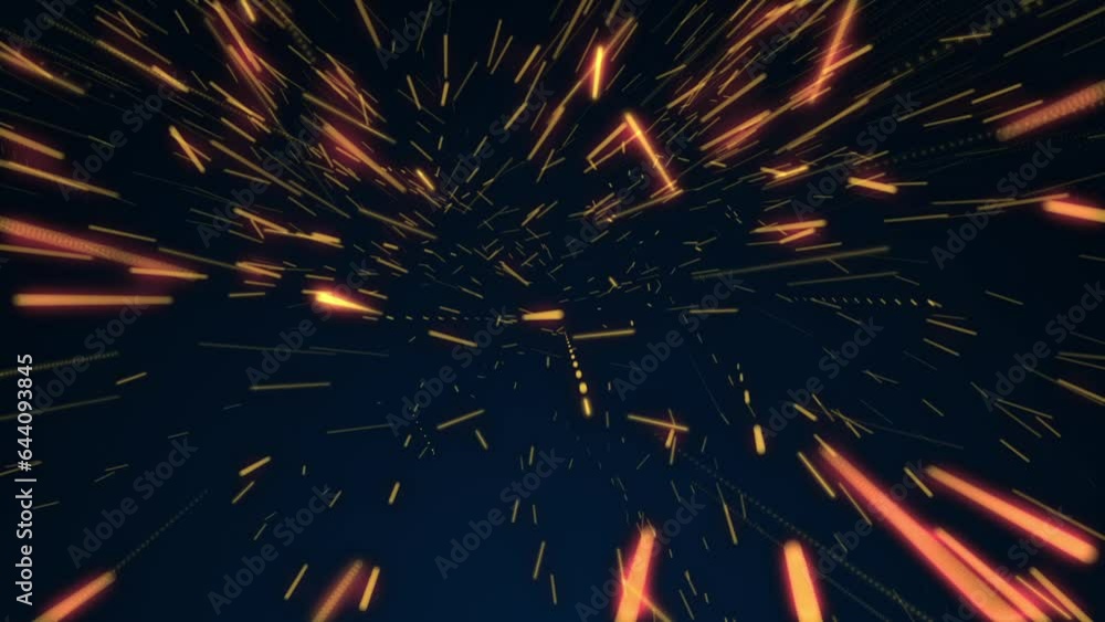 Super fast exploding particles background suggestive of red hot glowing ...
