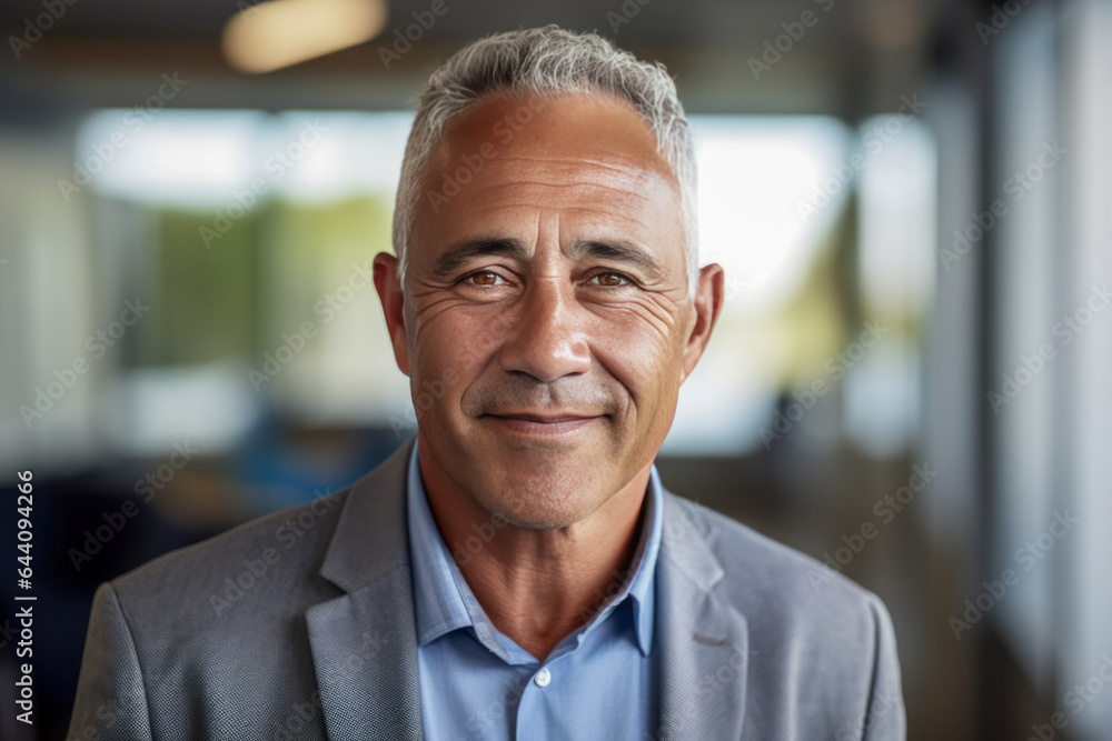 Smiling senior clean shaven businessman. Stock Photo | Adobe Stock