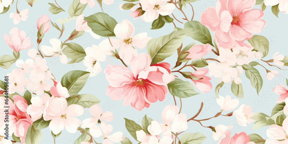 Vintage Flowers Tumblr Background Rose Watercolor Pattern Design