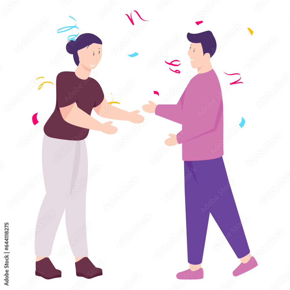 my heartfelt congratulations concept, couple welcoming each other ...