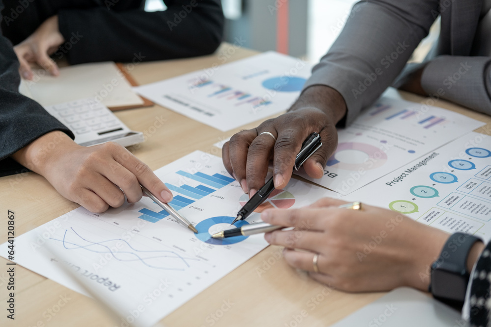 business brain storm strategy ideas sharing hand paper document chart ...