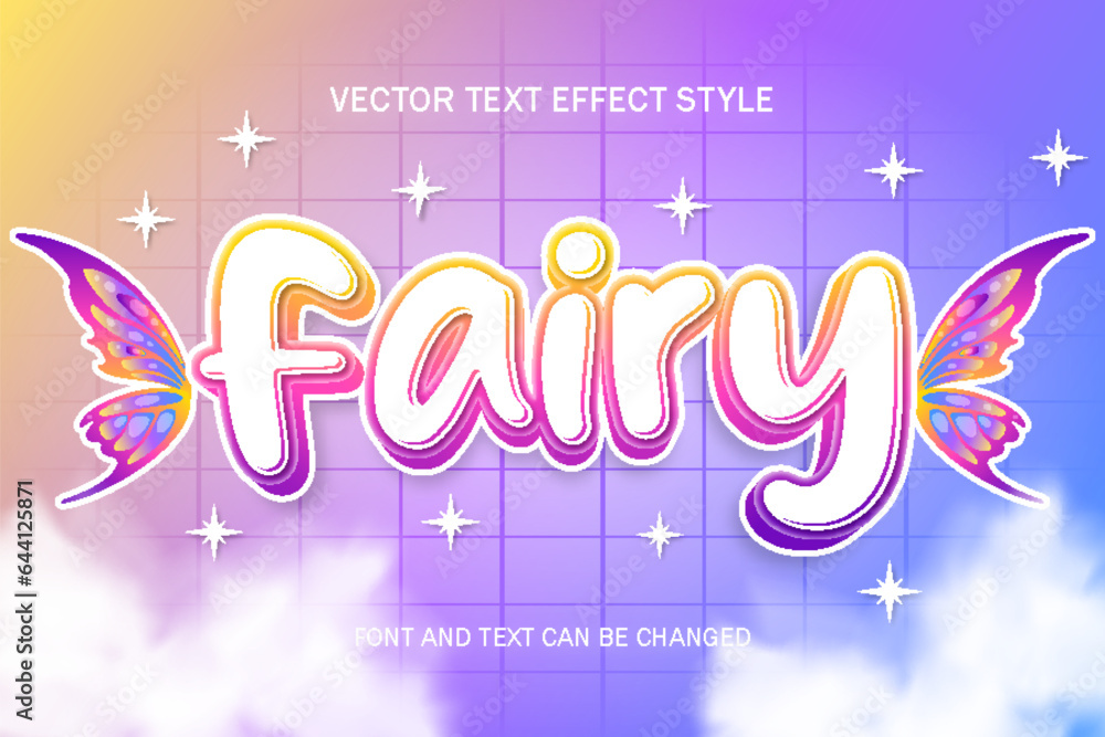 fairy fantasy pixy mythical font typography editable text effect ...