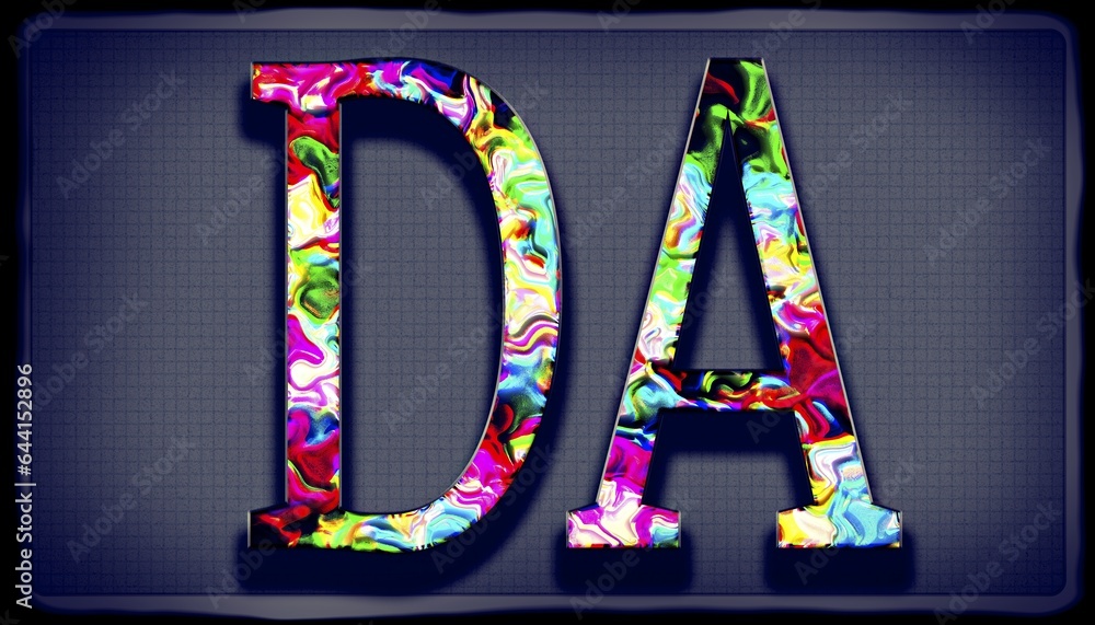 Double letter signature DA in an unique design named Painter rough ...