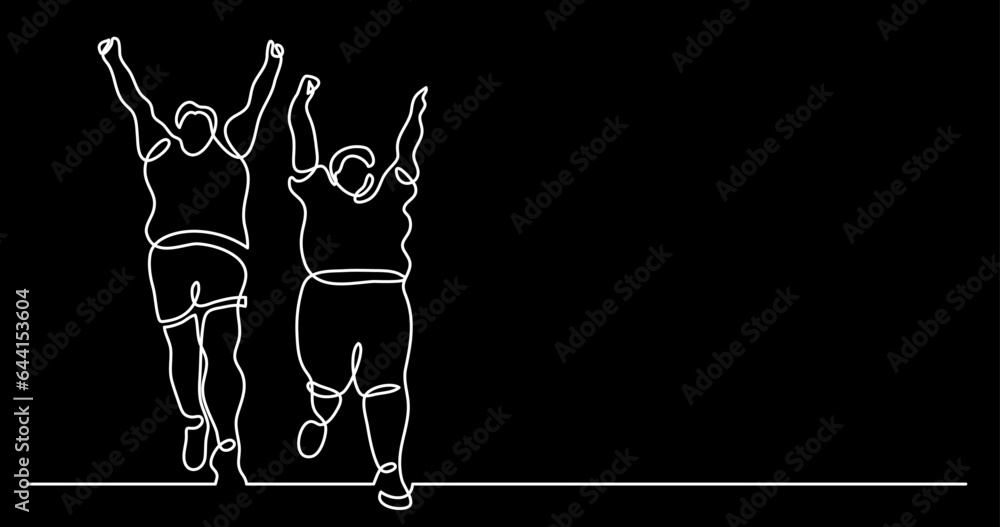 continuous line drawing vector illustration with FULLY EDITABLE STROKE ...