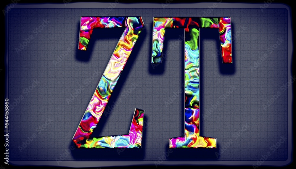 Double letter signature ZT in an unique design named Painter rough ...