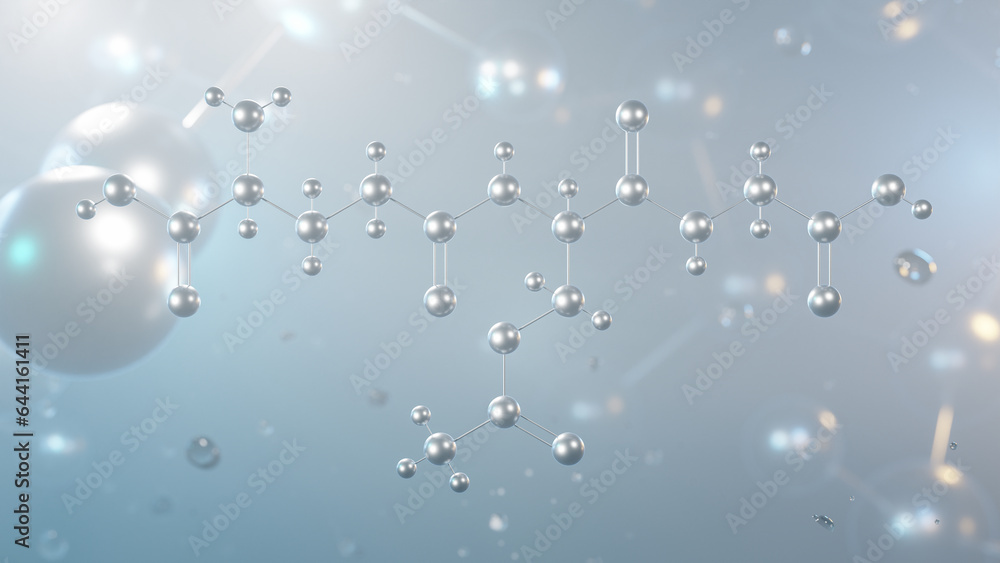 s-acetylglutathione molecular structure, 3d model molecule, acetyl-l ...