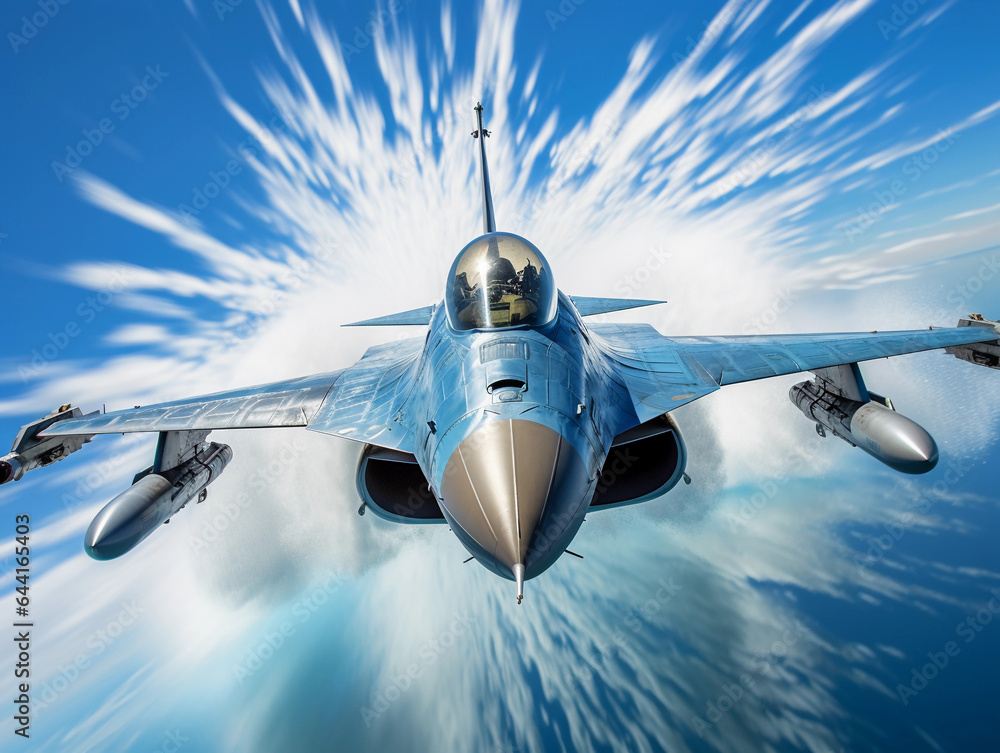 High - speed capture of an fighter jet breaking the sound barrier ...