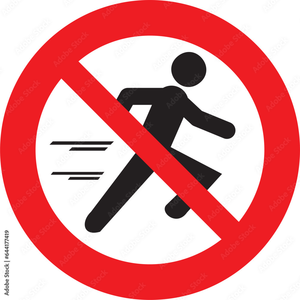 prohibido, no corra en esta área, no juegue, atención, precaucion, prohibited, do not run in ...