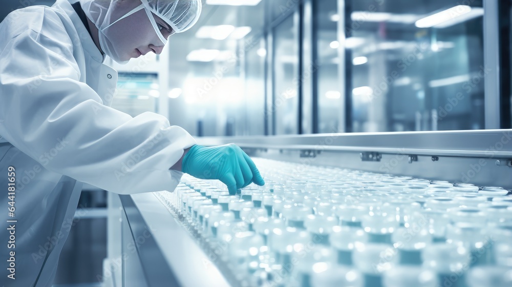 painstaking process of pharmaceutical manufacturing with a striking ...