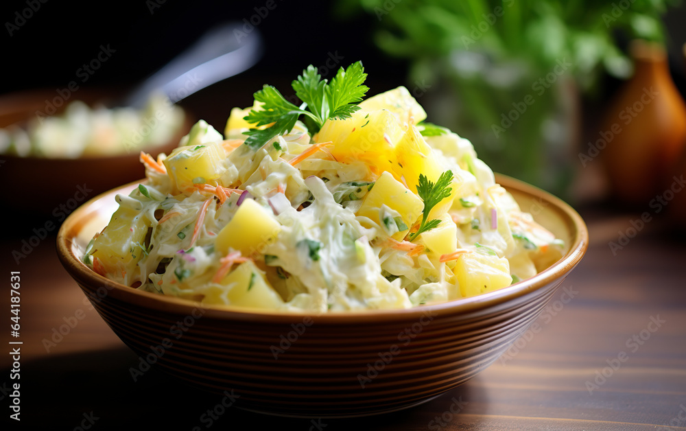 Tropical pineapple and mayonnaise salad. Light and satisfying ...