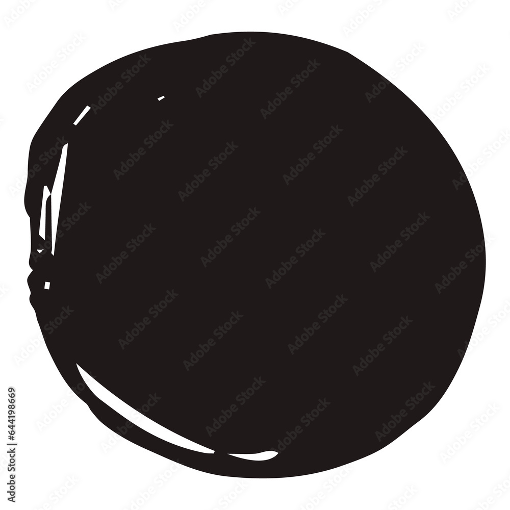 Circle hand painted with ink paint. Png clipart isolated on transparent ...