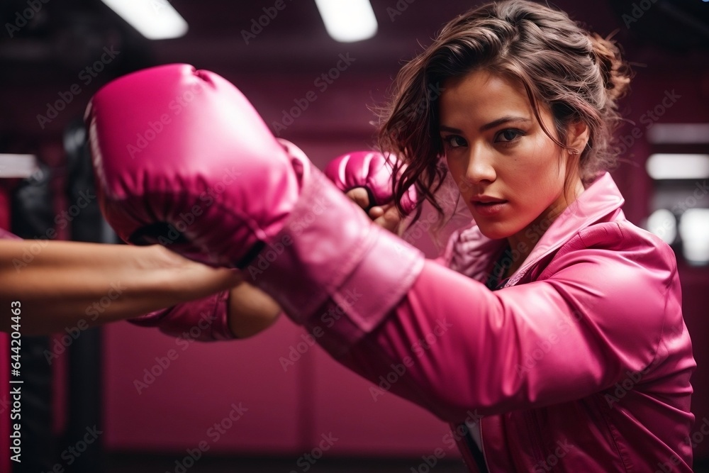 Woman Power. Woman using boxer punches to fight. Strength women ...