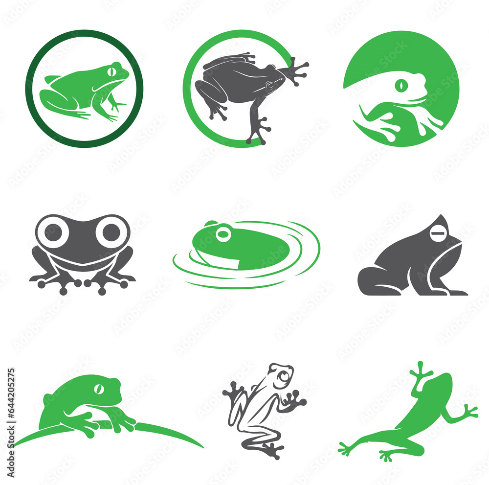 Frog vector element design, logo icon design, frog, vector, animal ...