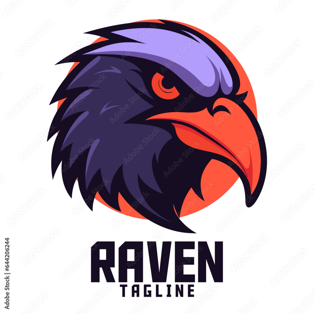 Illustrated Raven: Logo Design, Mascot Art, Vector Illustration for ...