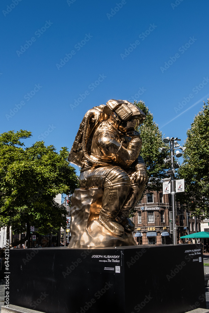 Sculpture called "The Thinker" by Joseph Klibansky was installed on one ...