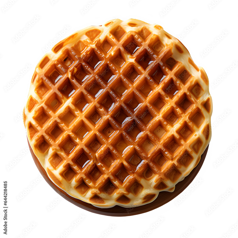 round waffle cut out isolated on transparent background png ,top view ...