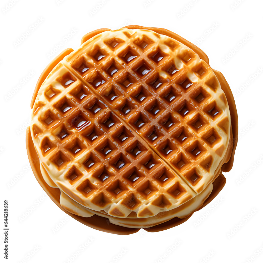 round waffle cut out isolated on transparent background png ,top view ...