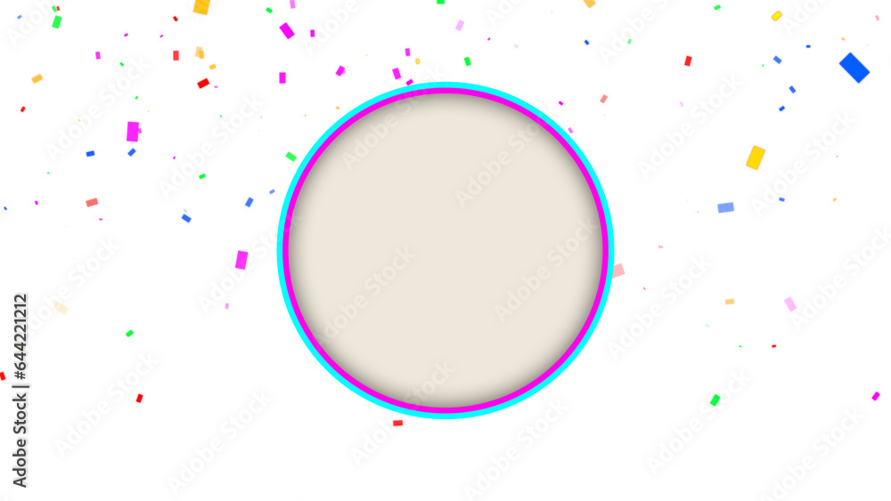 Png round frame and colorful confetti rain, alpha channel , birthday ...