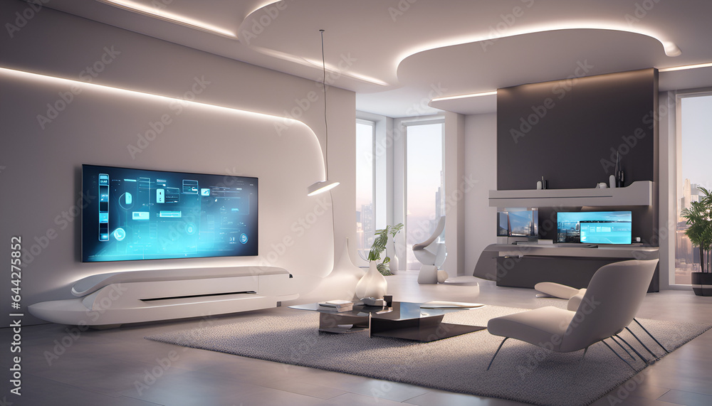 Tech-savvy home automation and smart living, modern convenience visual ...