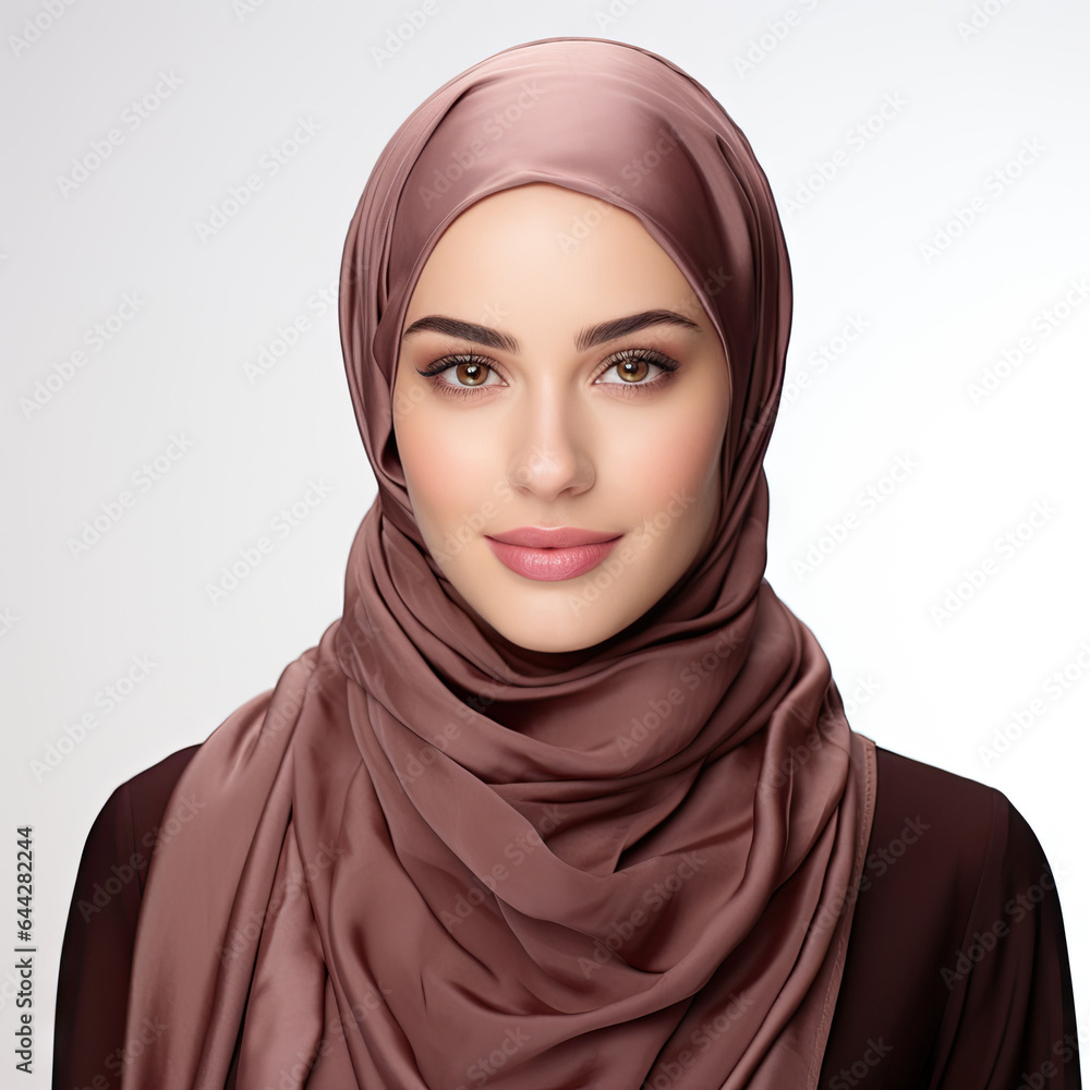 beautiful young arab muslim model woman wearing hijab headscarf and ...