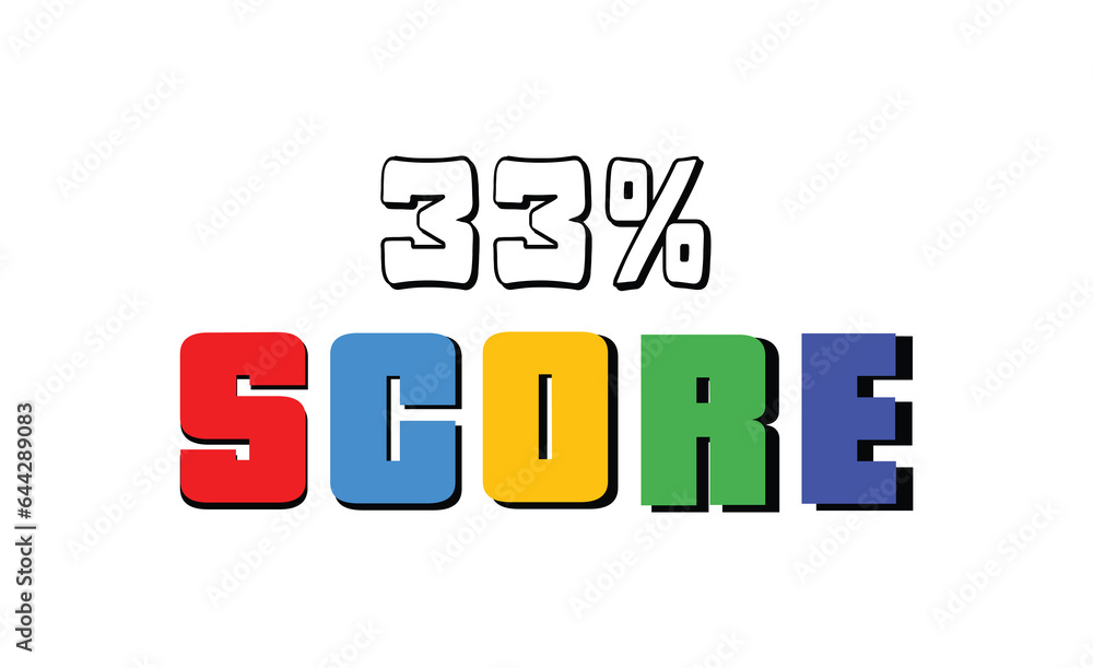 33 % Score sign designed modern style to catch the eye with color ...