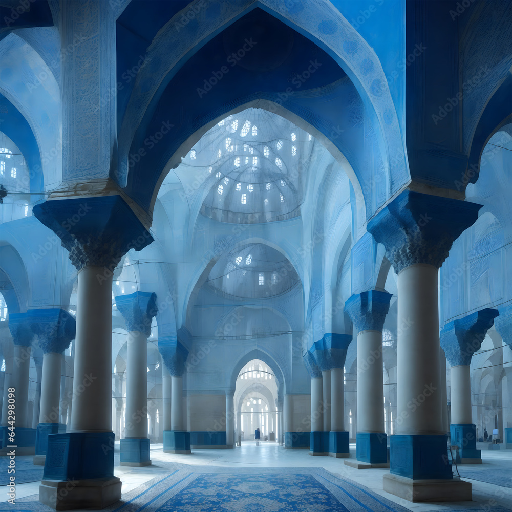 Interior of a mosque with arabic interior, Beautiful prayer hall ...