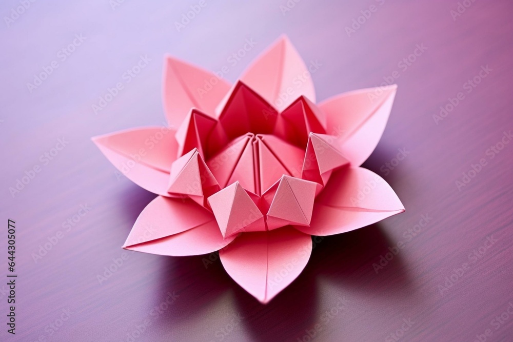 Tutorial on creating origami lotus flower using step-by-step paper ...