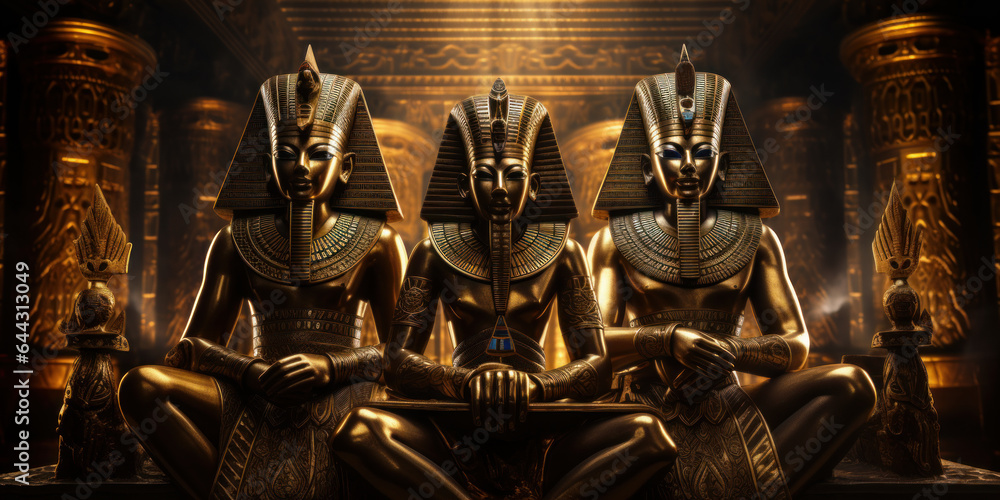 Statues of ancient Egyptian pharoahs. Stock Illustration | Adobe Stock