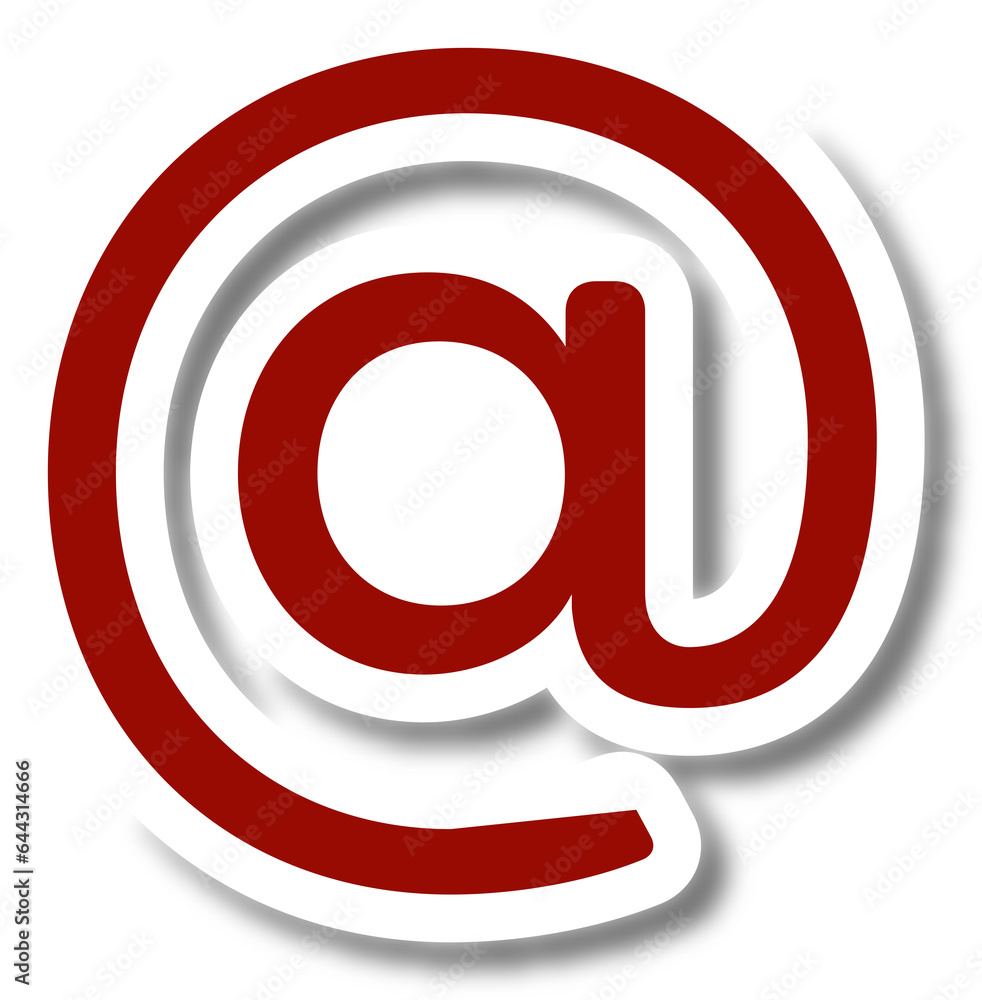 Digital png illustration of red at symbol on transparent background ...