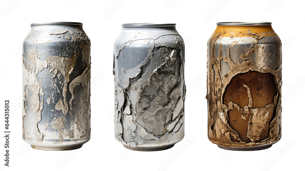 Crushed beer can, transparent background, isolated image, generative AI ...