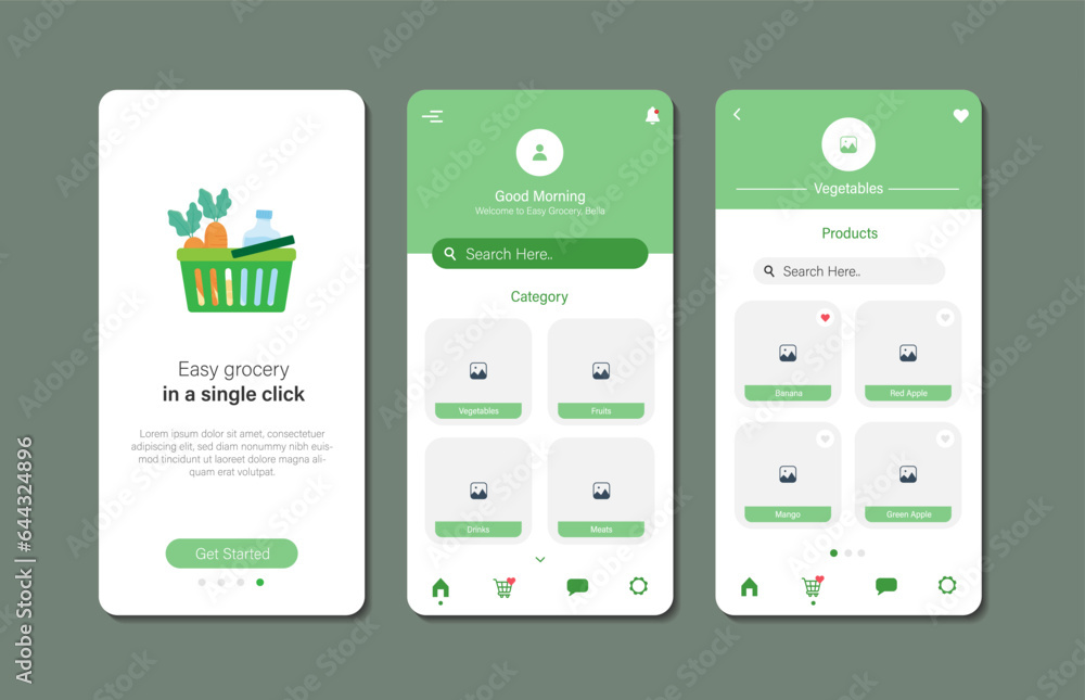Application to buy groceries. Collection of online grocery store ...