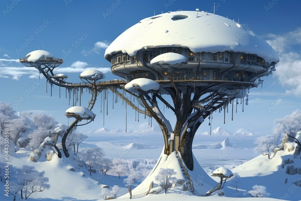 An animated cartoon about a snow alien base and a tale of a treehouse ...