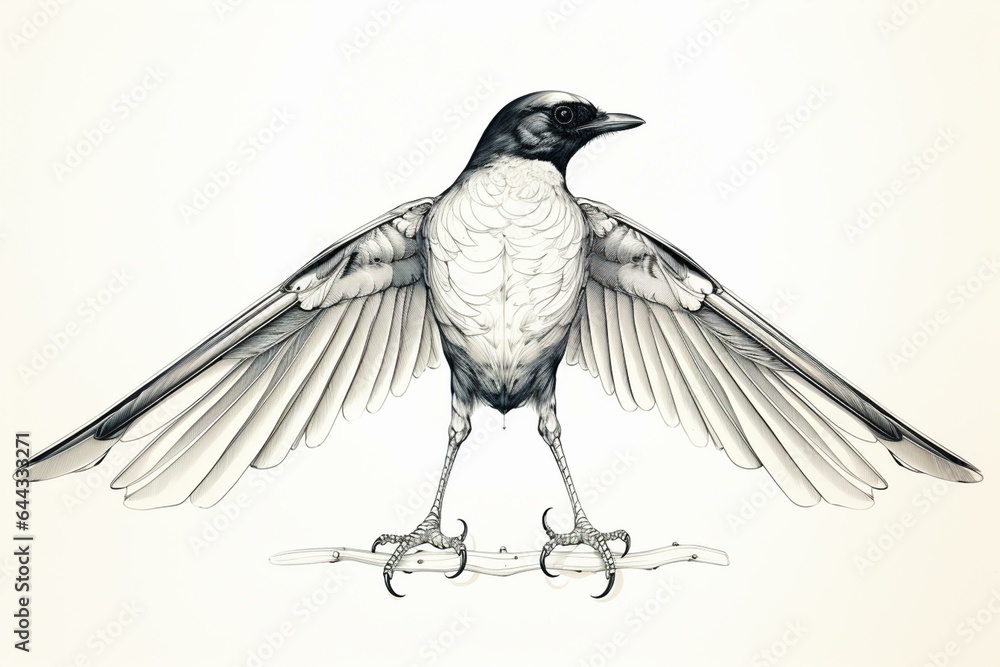 Realistic bird skeleton illustration for studying inner anatomy ...