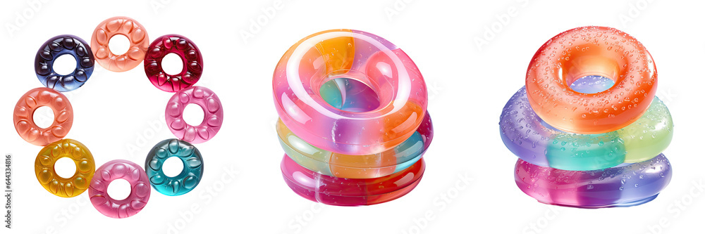 Gummy rings cutter isolated on transparent background plate against a ...