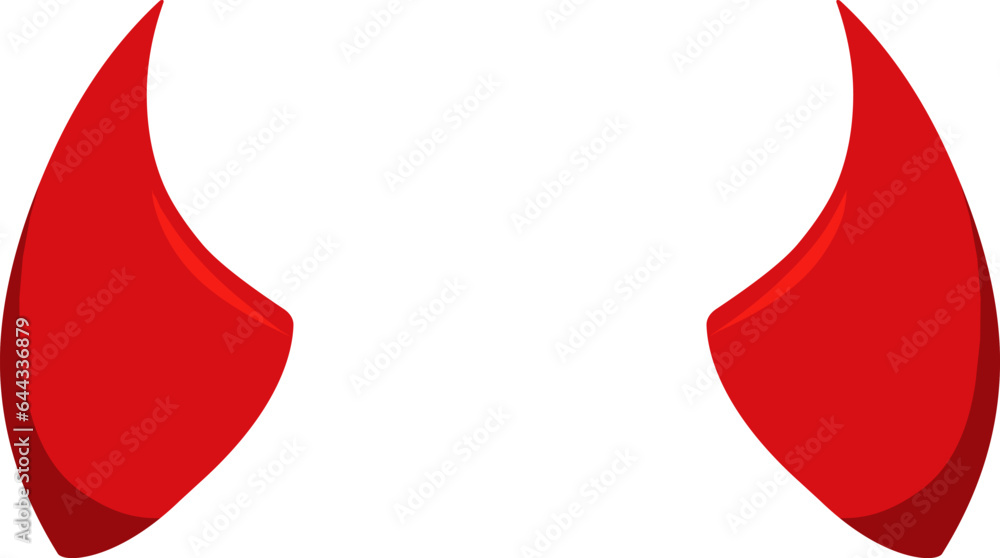 Red short devil horns halloween element vector decoration Stock Vector ...