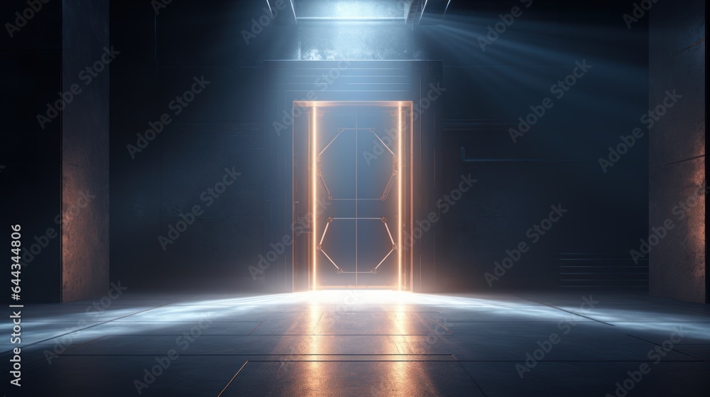 Minimalistic 2D Illustration of a Bank Vault Entrance: A minimalistic ...