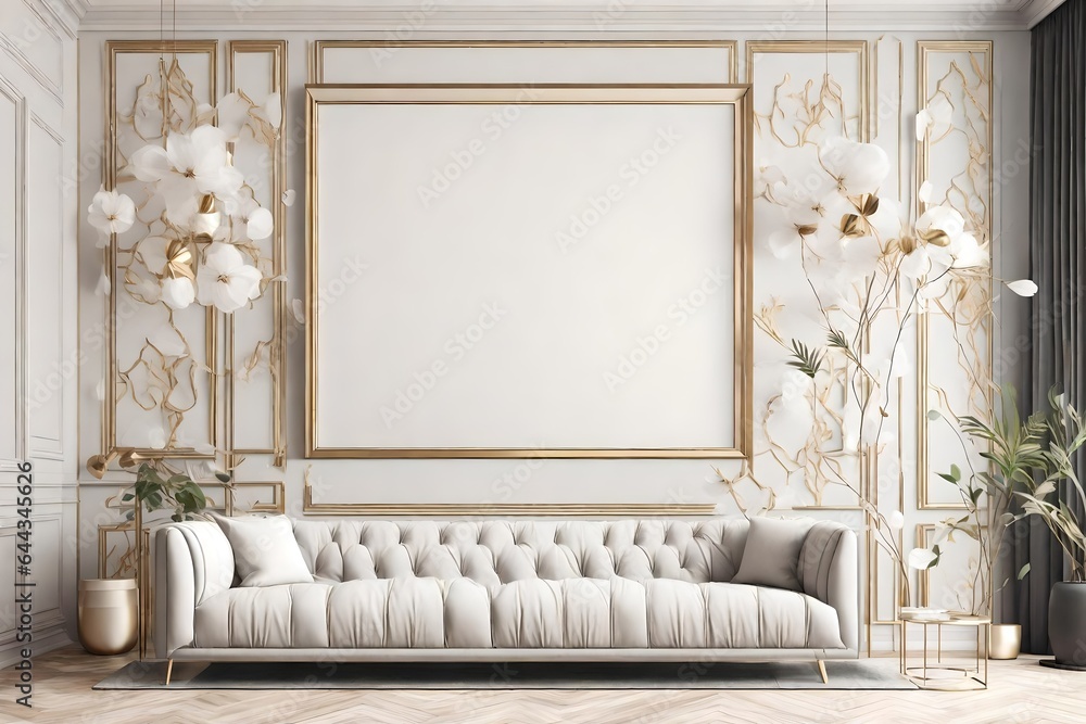 Concept of Interior living room wall mockup is a versatile design ...