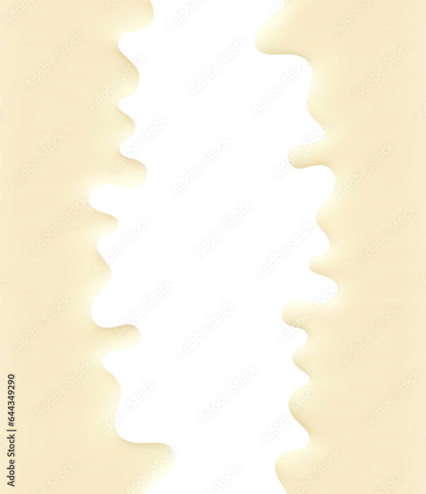 High realistic cream flowing drops. Vector illustration isolated on ...