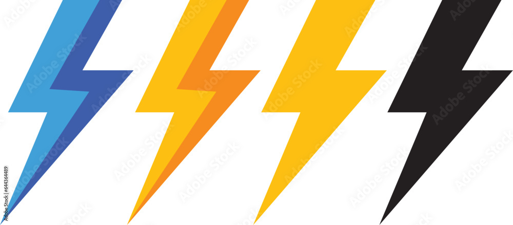 Flash icons collection. lightning bolt icon set. Bolt logo. Electric ...