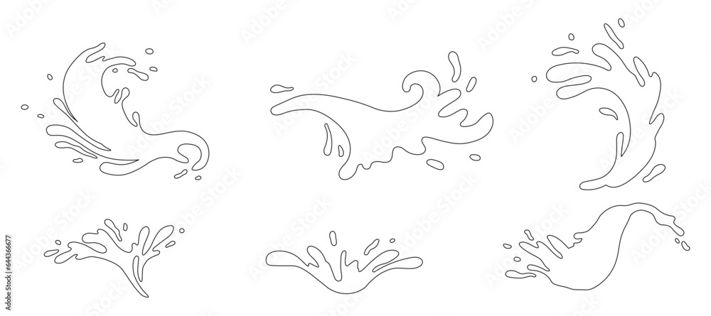 Water and juice splash liquide. Vector Illustration. A drop black ...