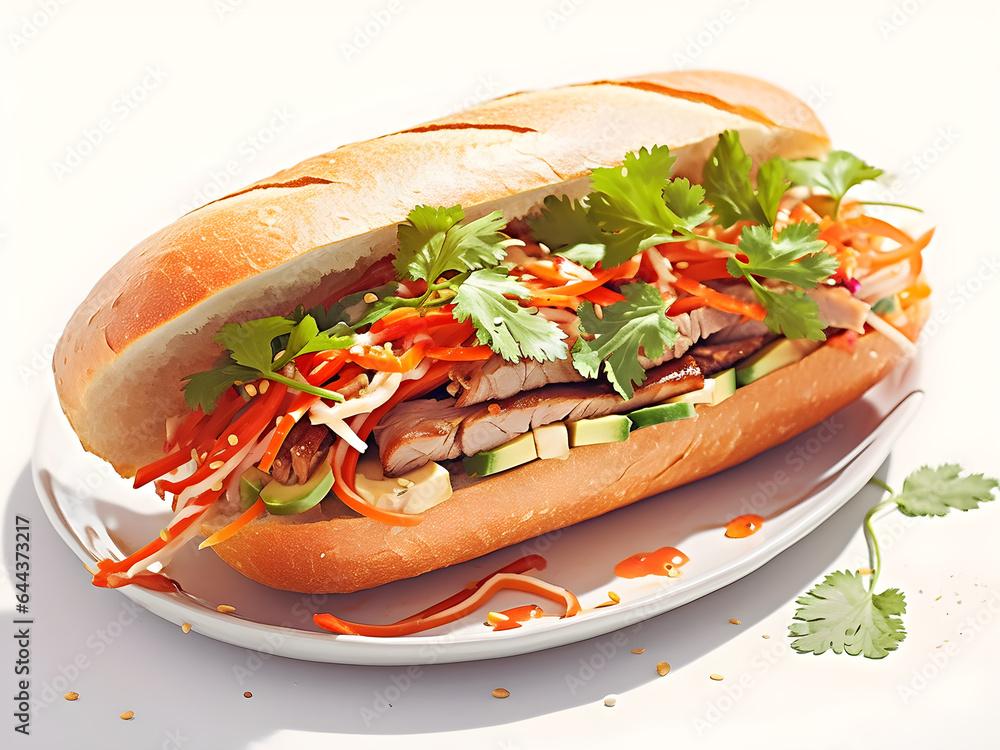Foto de Banh Mi vietnamese sandwich, Vietnamese beef sandwich isolated ...